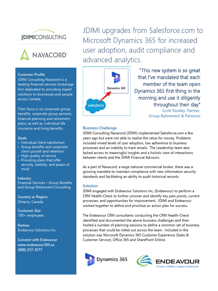 Endeavour - JDIMI Consulting - CRM 2023 | PDF | Customer Relationship ...