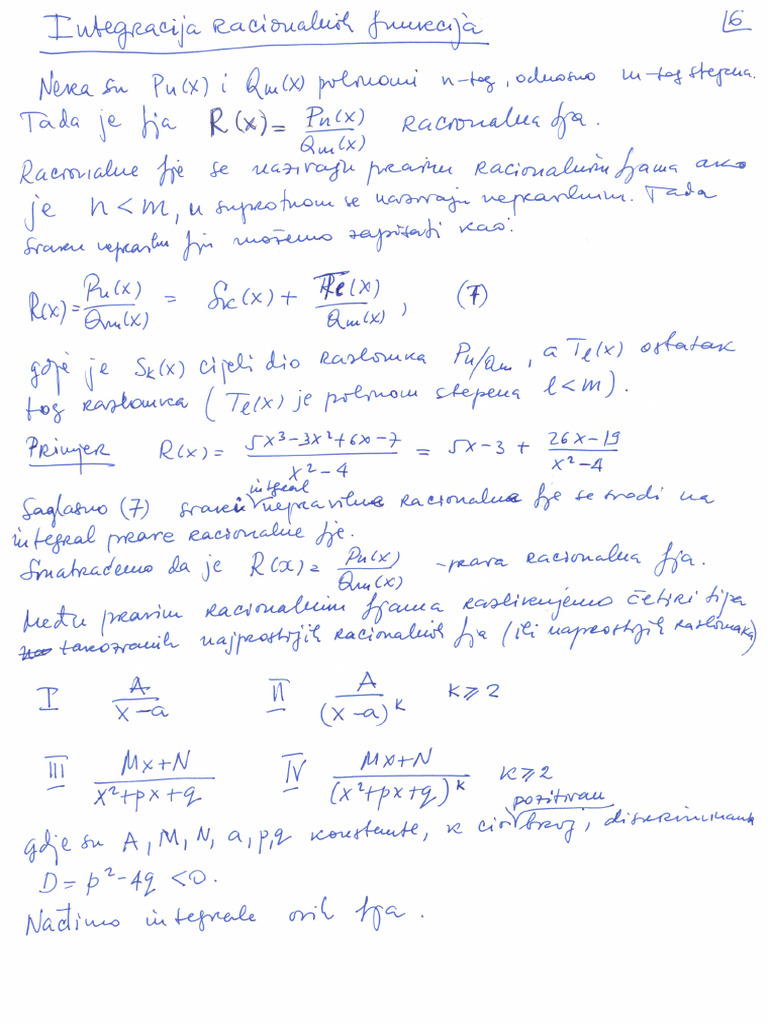 014-Predavanje 2 Neodredjeni Integral | PDF