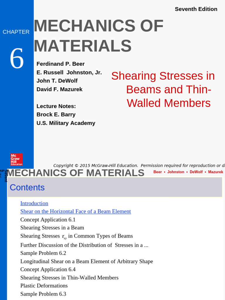 6 Shearing Stresses | PDF | Beam (Structure) | Stress (Mechanics)