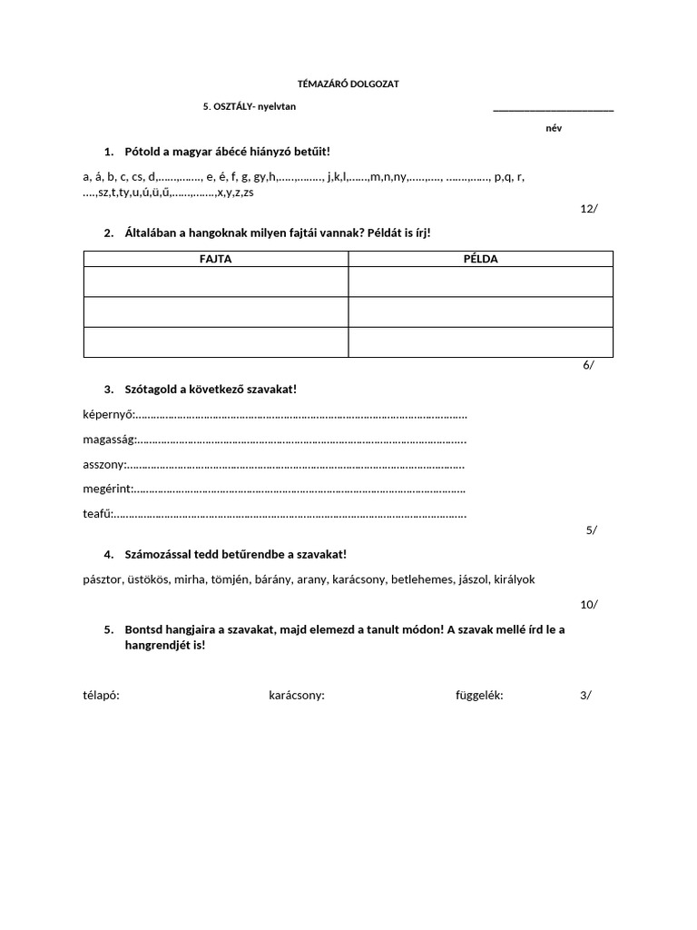 Témazáró Dolgozat | PDF
