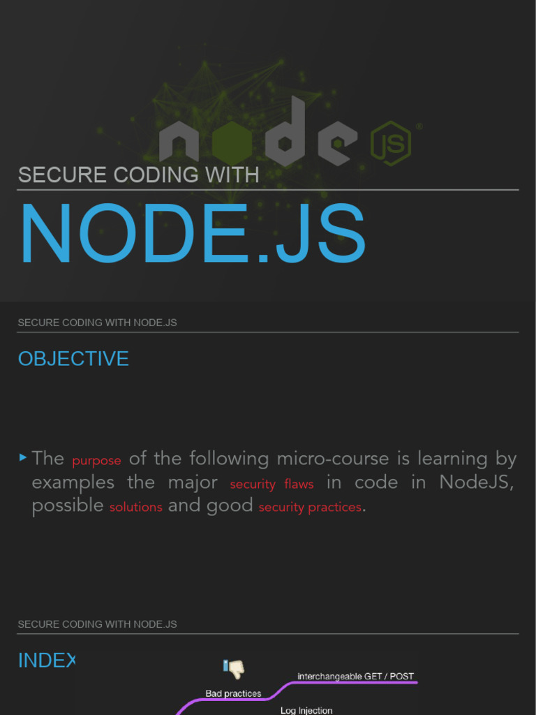 Node.js Security for Developers | PDF | Software | World Wide Web