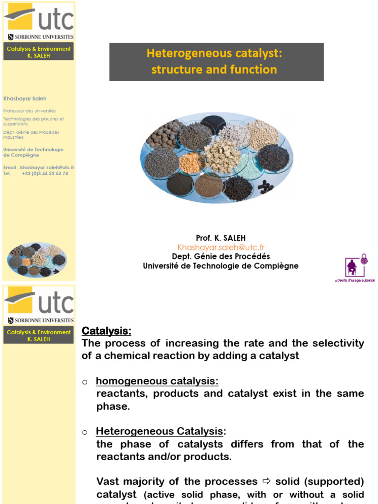 Heterogeneous Catalysts - Structure and Functions | PDF | Catalysis ...