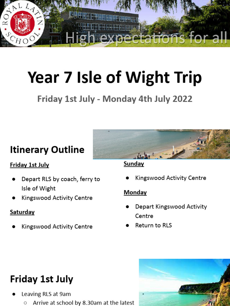 Year 7 Isle of Wight Trip Information. | PDF | Clothing