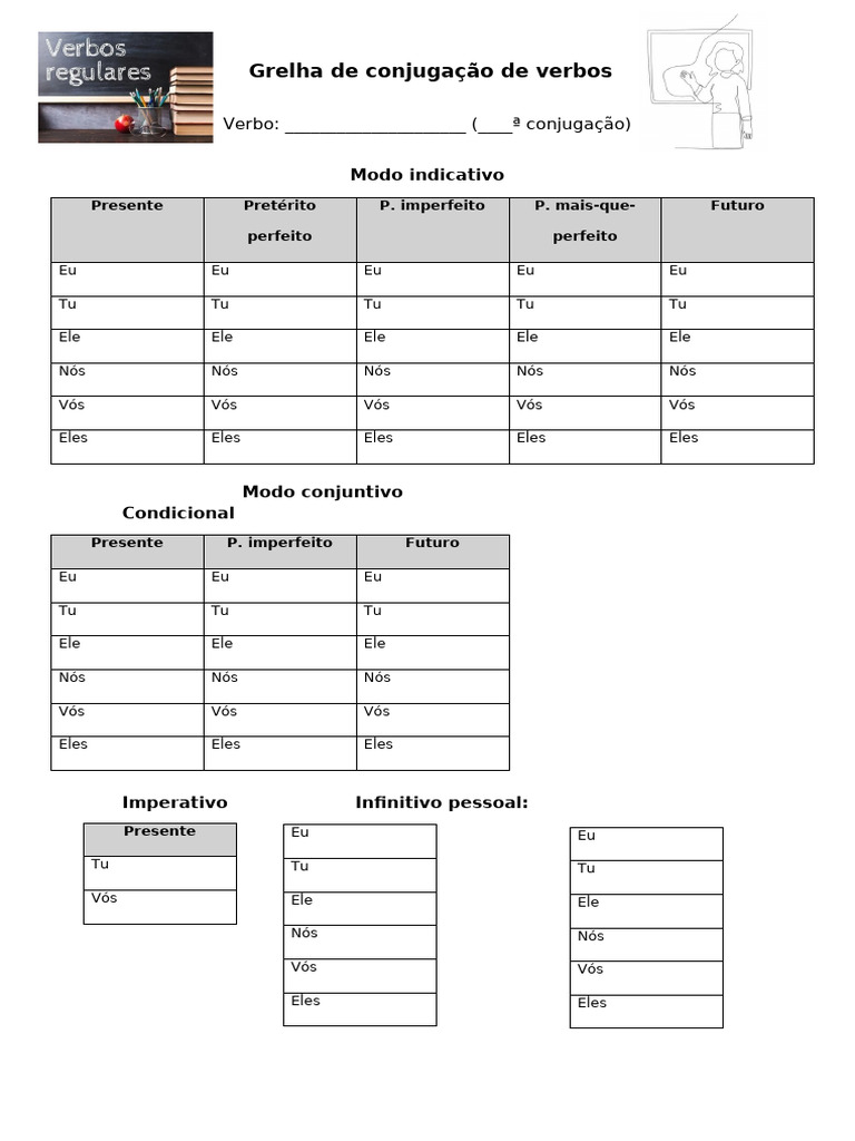 Tabela Conjugação Verbos | PDF | Morfologia | Semântica