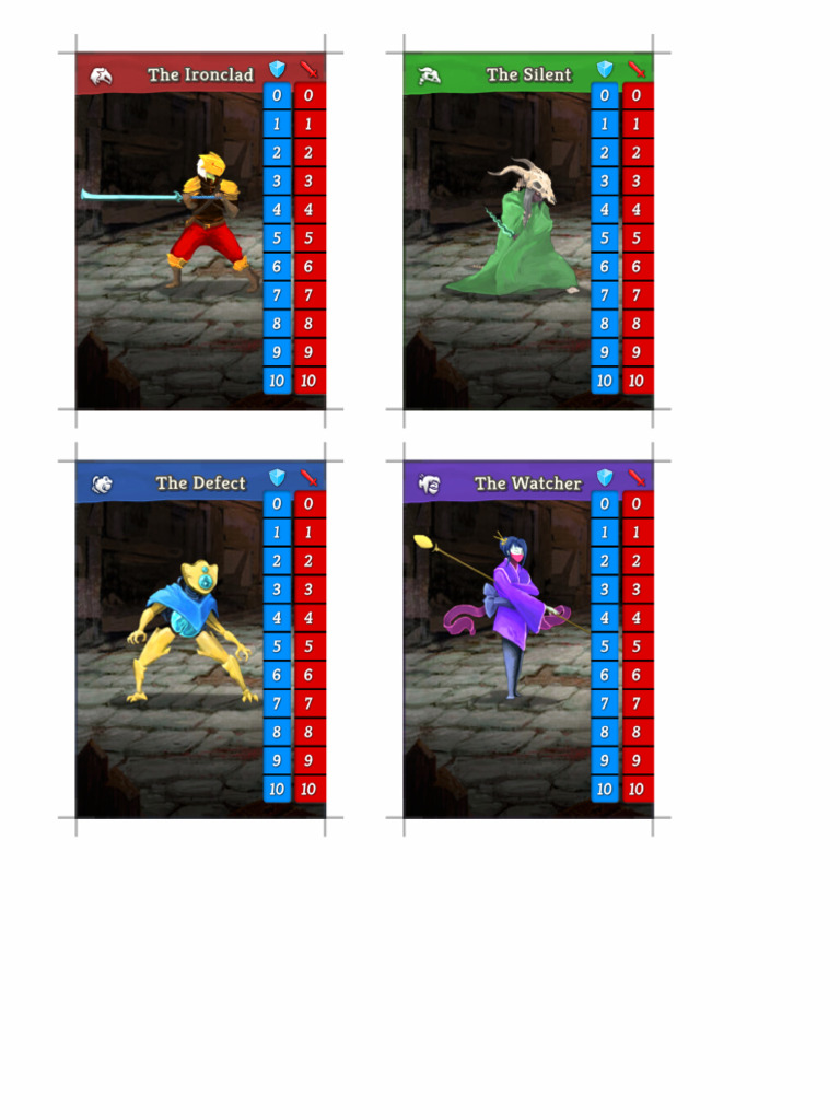 Character Cards With Both Tracks | PDF