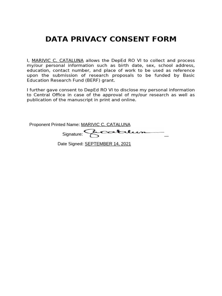 Data Privacy Form | PDF