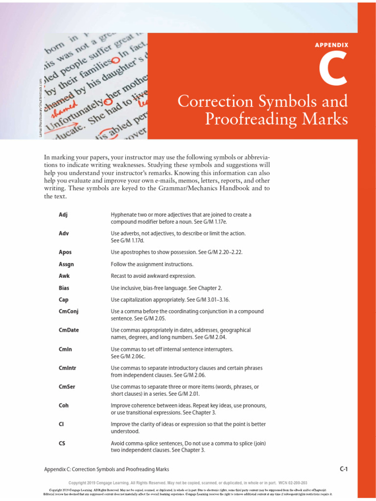 Proofreading Marks and Correction Symbols | PDF | Semantics ...