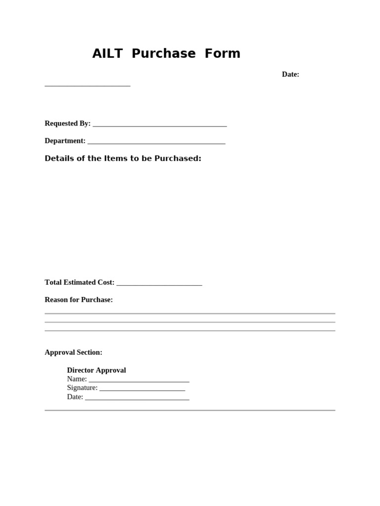 AILT Purchase Form | PDF