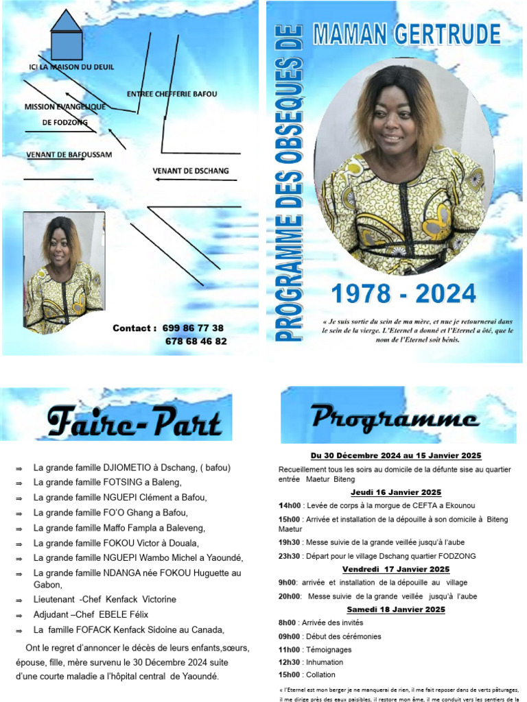 Obsèques de la famille Kenfack à Dschang | PDF | Mort dans l'art et la ...