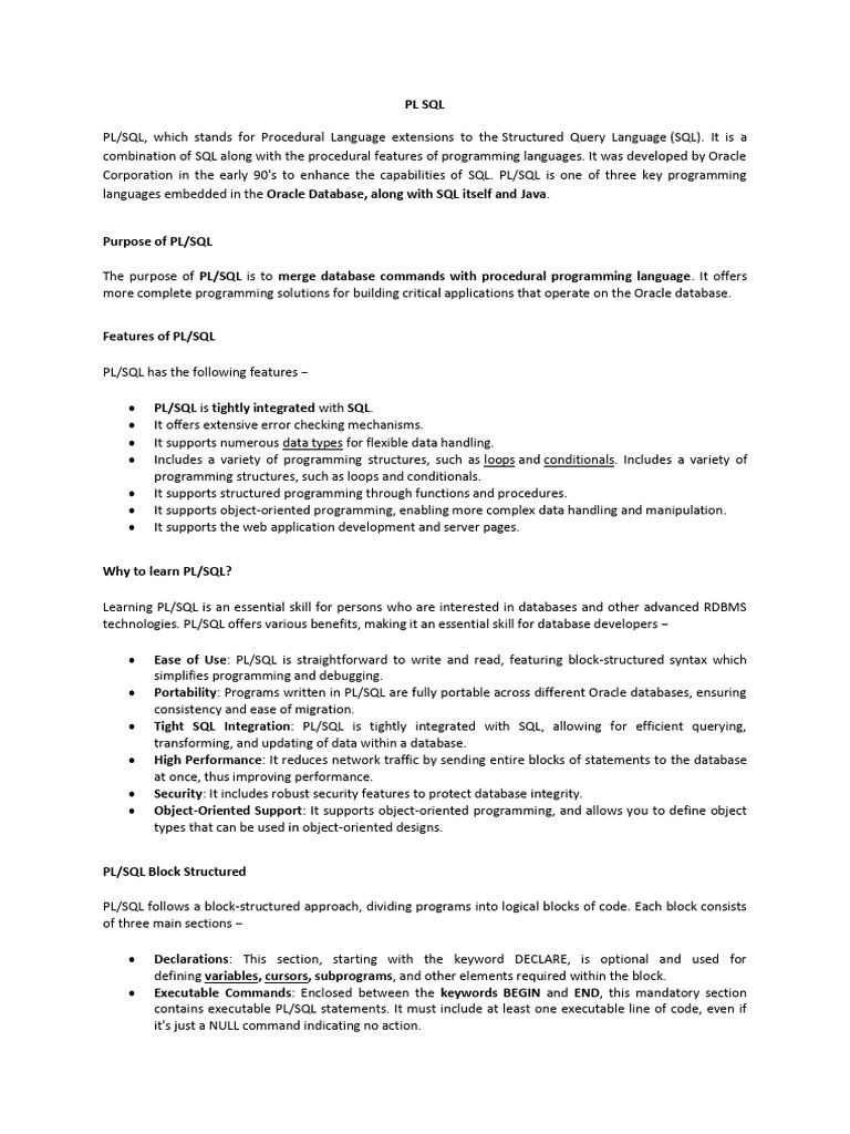 Plsql1 | PDF | Pl/Sql | Sql