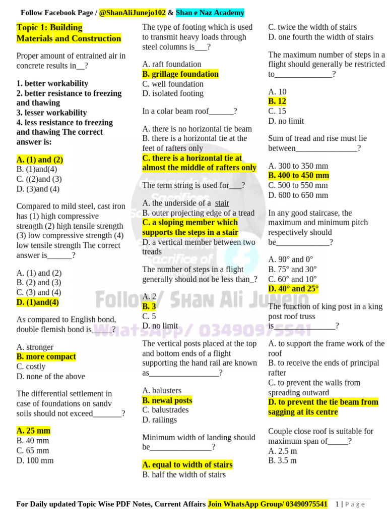 Pakmcqs Eng | PDF | Cement | Lime (Material)
