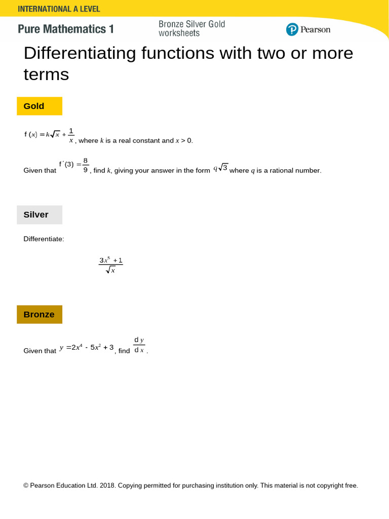 8) Differentiation A | PDF