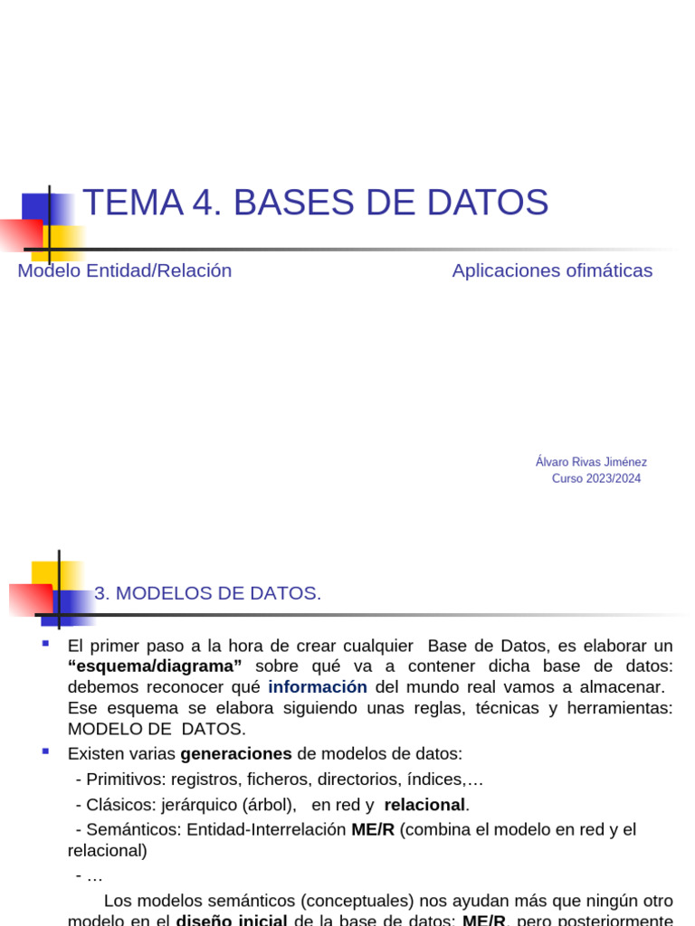 2.bases de Datos. Modelo E-R | PDF | Bases de datos | Modelo conceptual