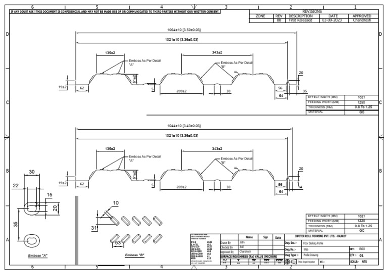 Decking Sheet Profile Dimensions | PDF