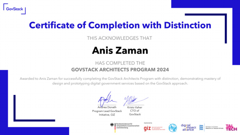 GovStack Architects Program Certificate-0075 | PDF