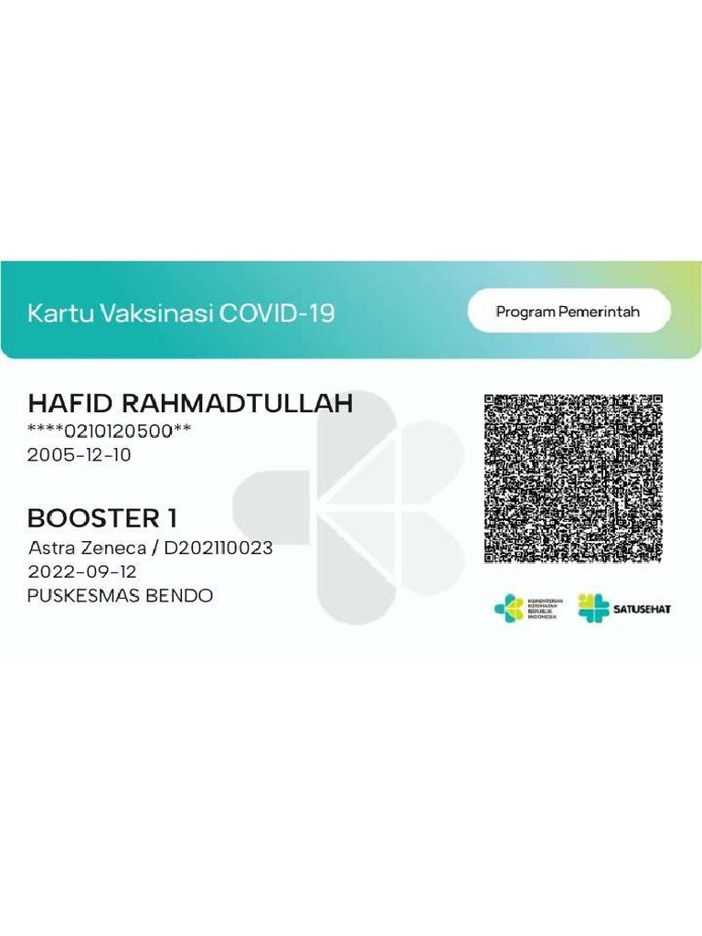 Vaksin Booster 1 (Hafid) | PDF