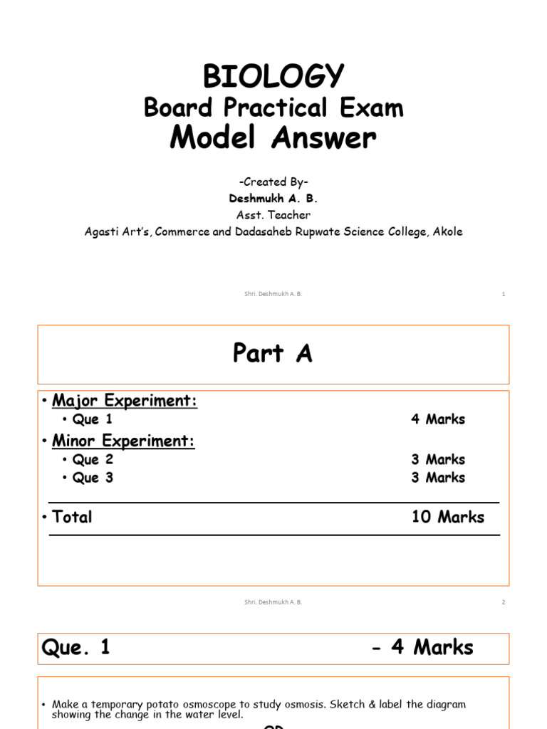HSC Practical Model Answer | PDF | Meiosis | Plants