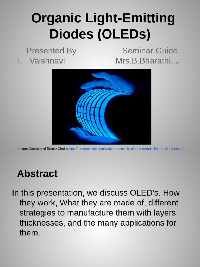Understanding Organic Light-Emitting Diodes | PDF | Oled | Materials ...