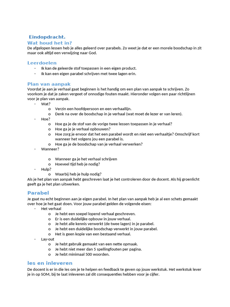 Eindopdracht-parabel-periode-4 | PDF