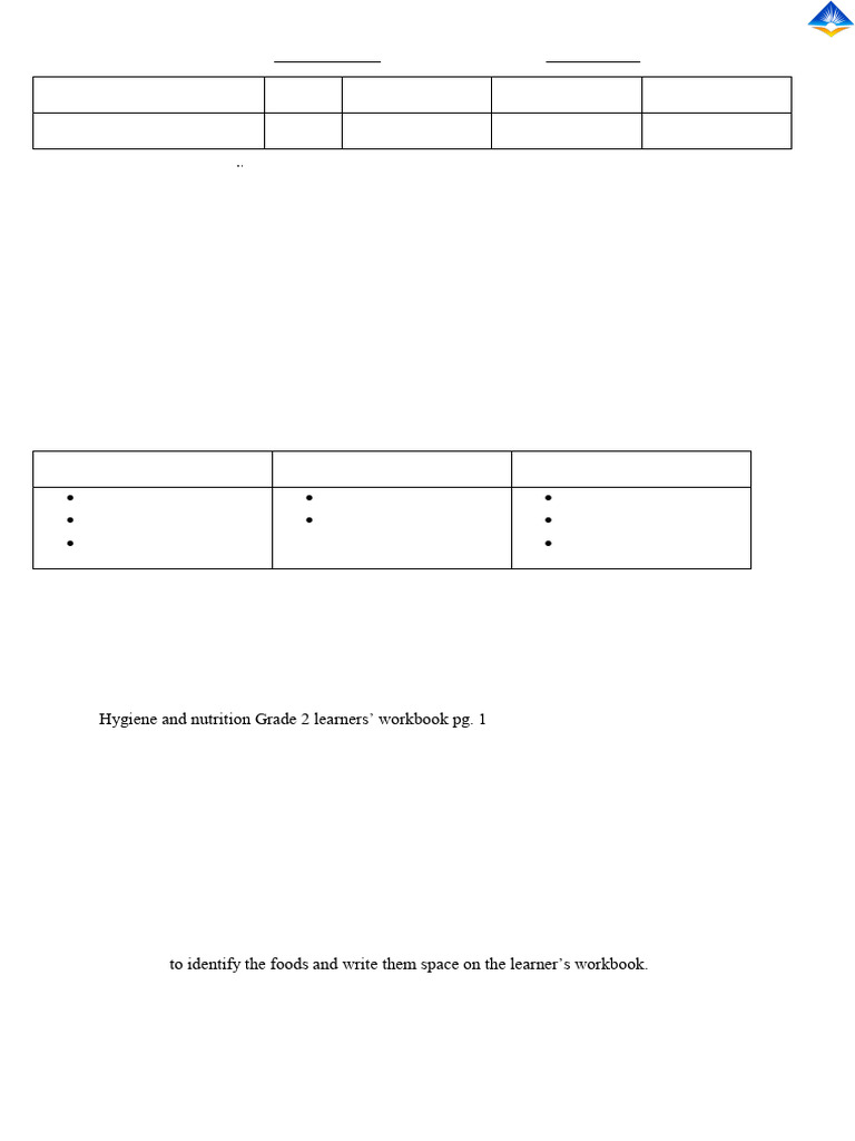 Grade 2 Hygiene and Nutrition Lesson Plan | PDF | Learning | Lesson Plan