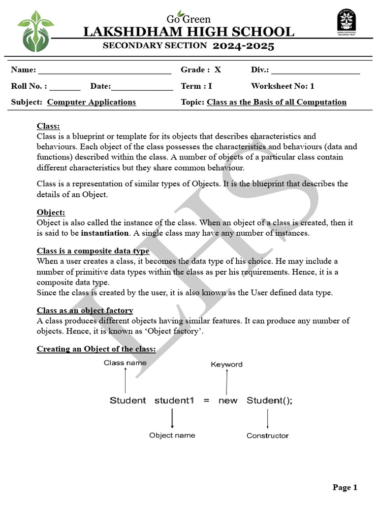 2 Class As The Basis Of All Computation Pdf Class Computer Programming Method Computer