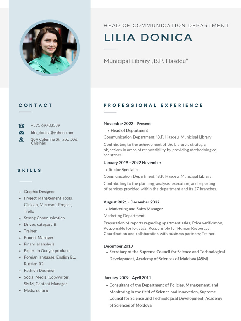 Professional CV Donica Lilia (1) | PDF