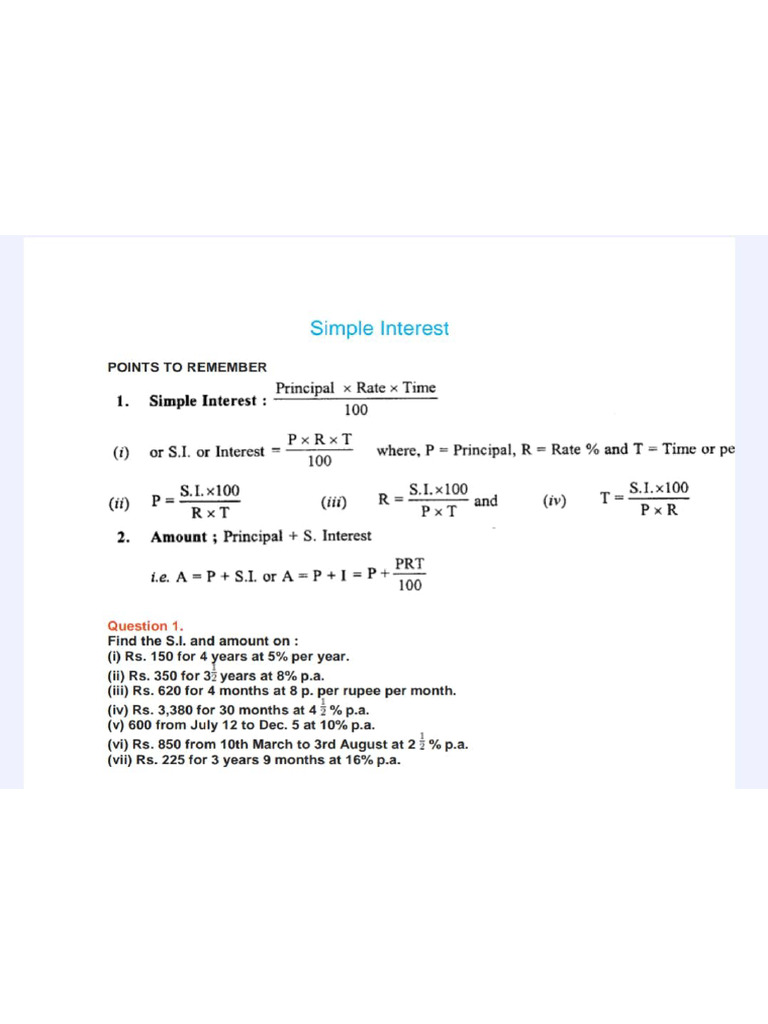 Simple Interest 1 | PDF