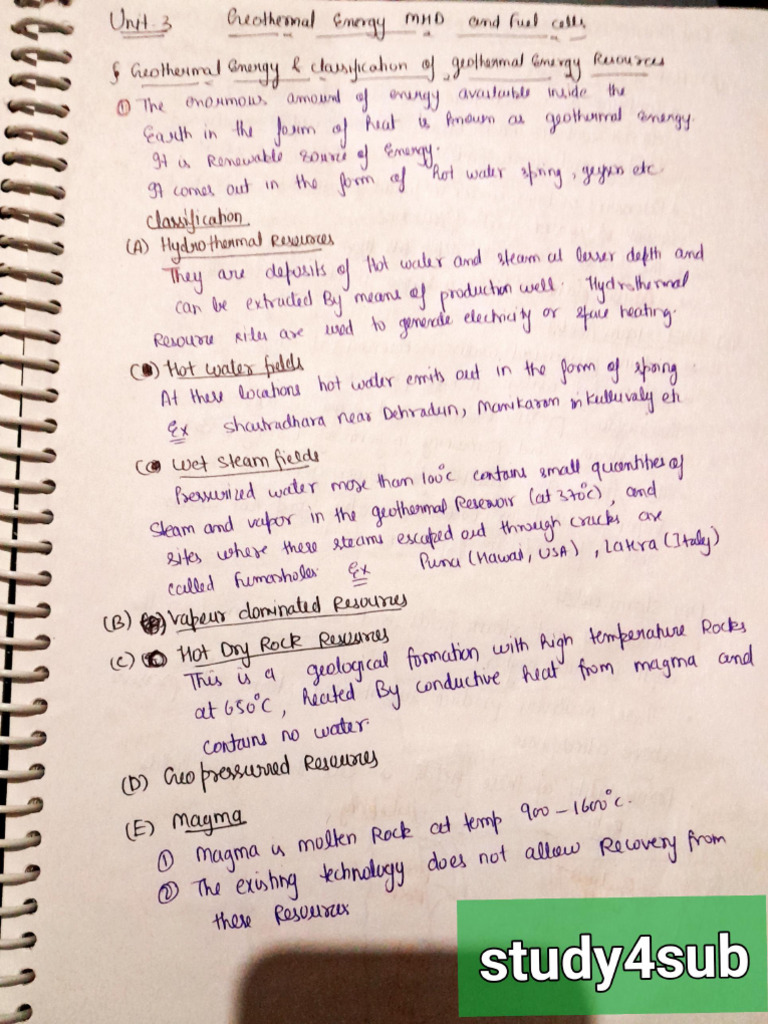 Renewable Energy Resources Unit 3 Notes | PDF | Scientific Phenomena ...