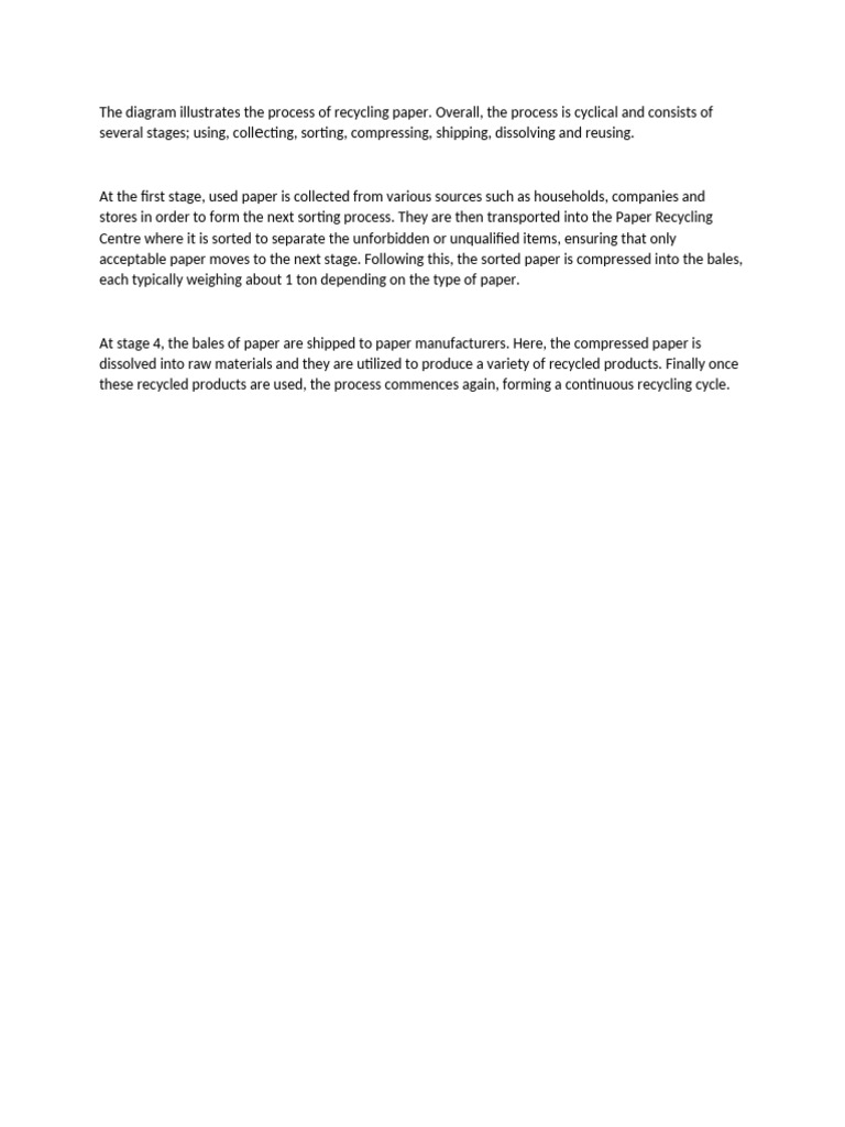 Paper Recycling Process Explained | PDF
