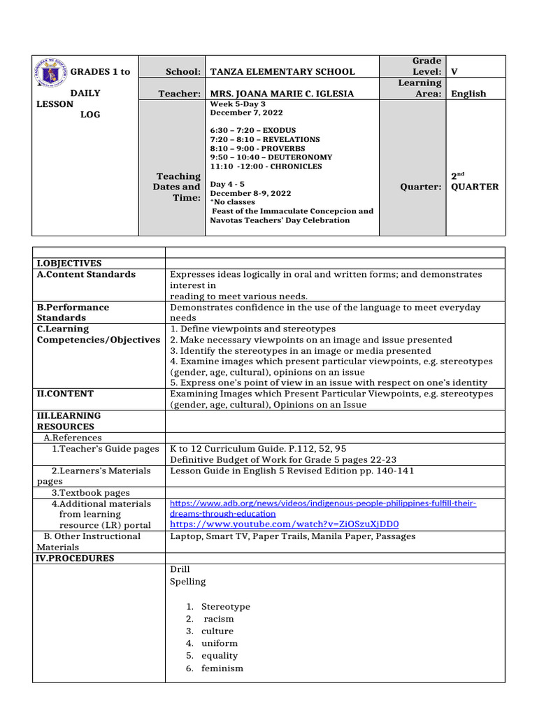 DLP Q2 Week5 Day3 Stereotypes | PDF | Stereotypes | Learning