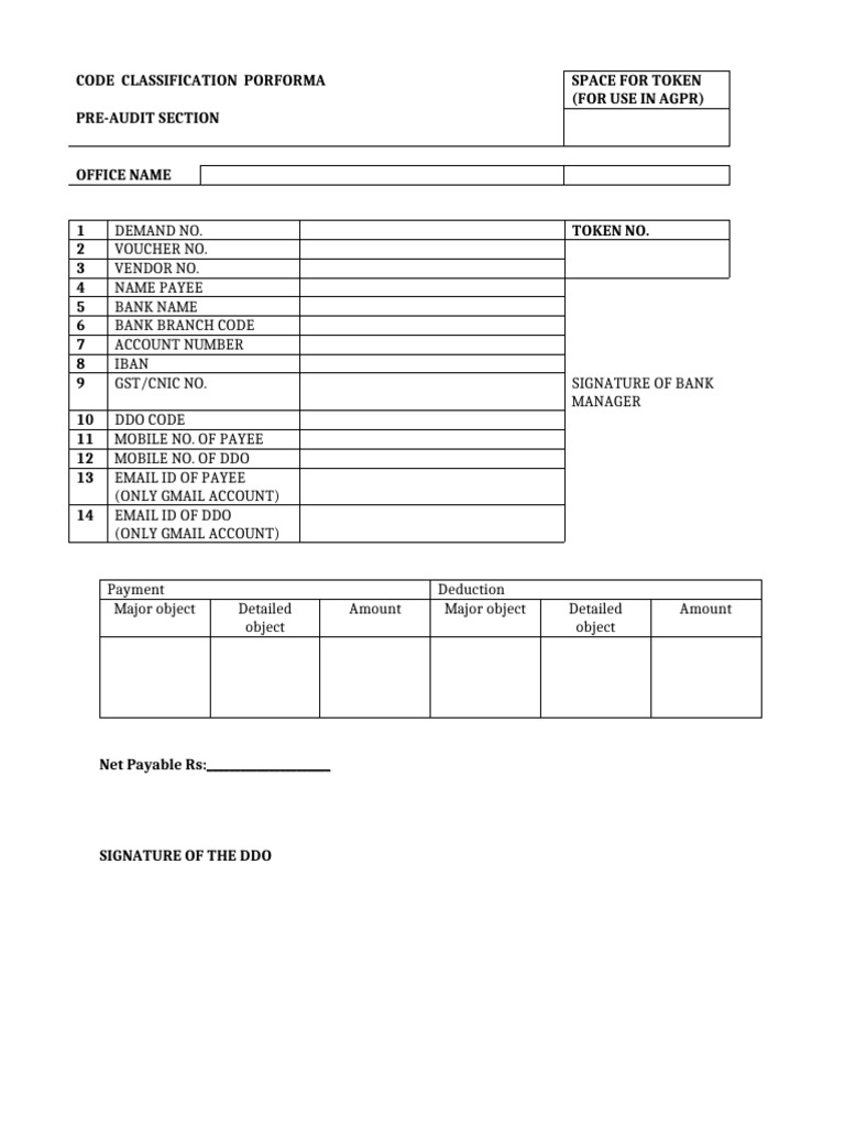 Code Classification Proforma Template | PDF