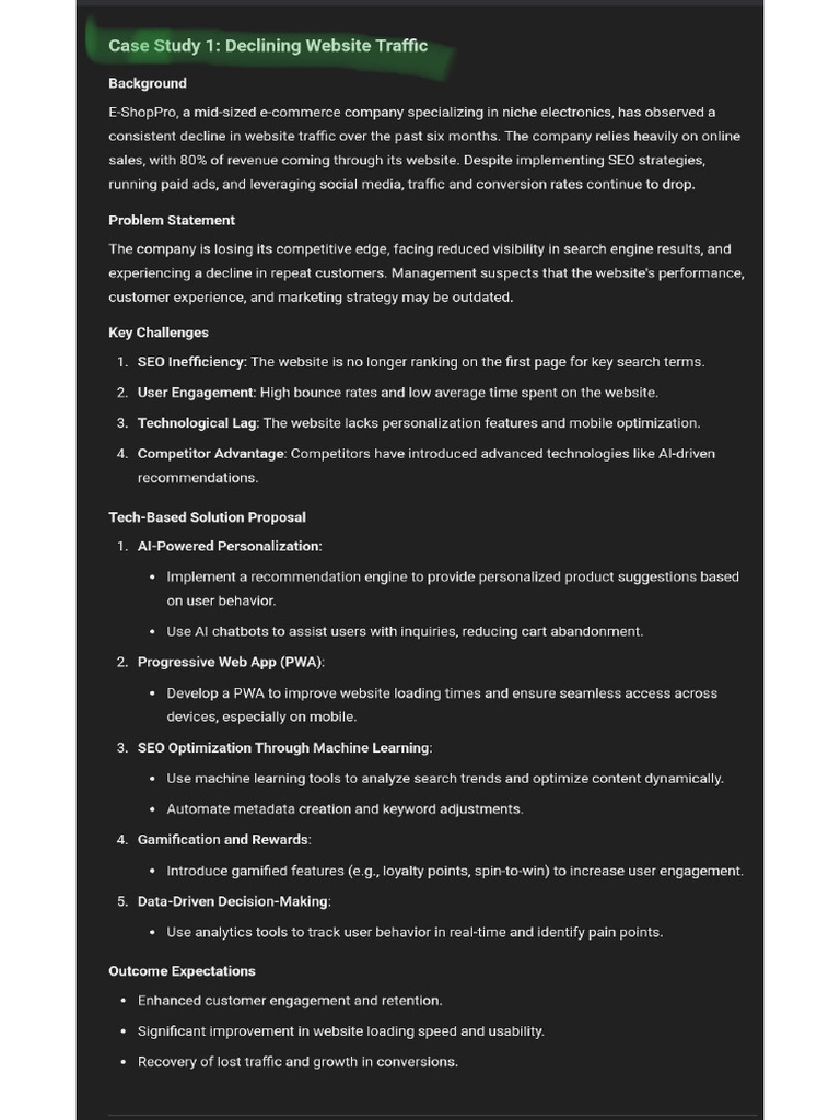 case study. tech problem | PDF