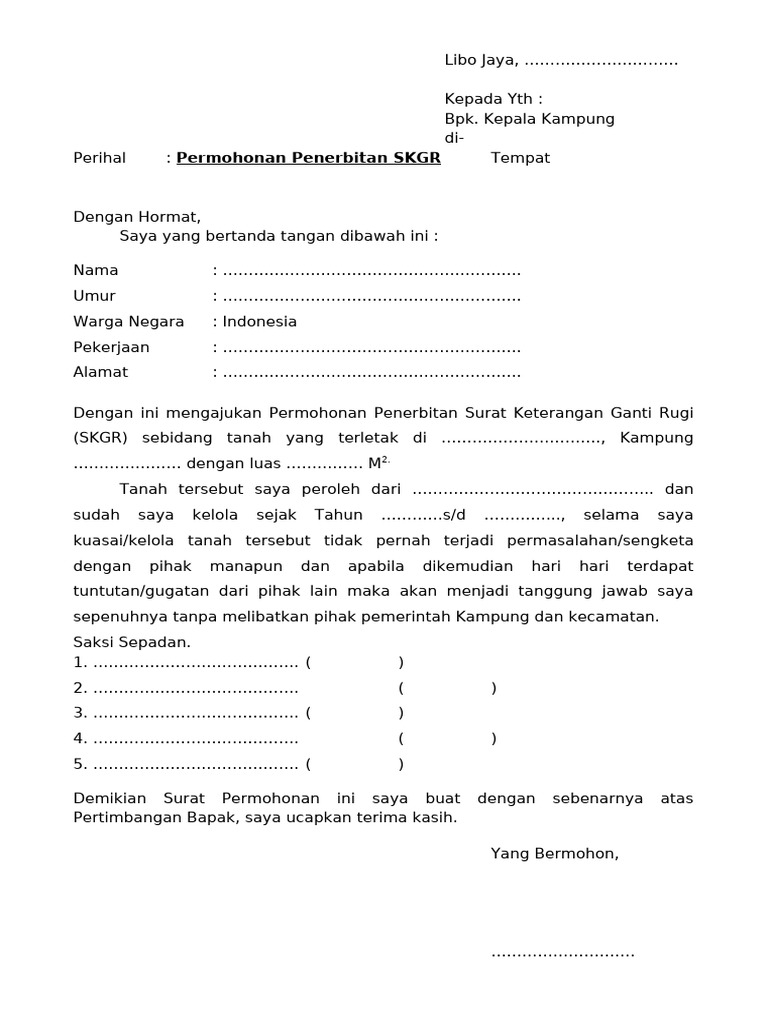 Permohonan SKGR | PDF