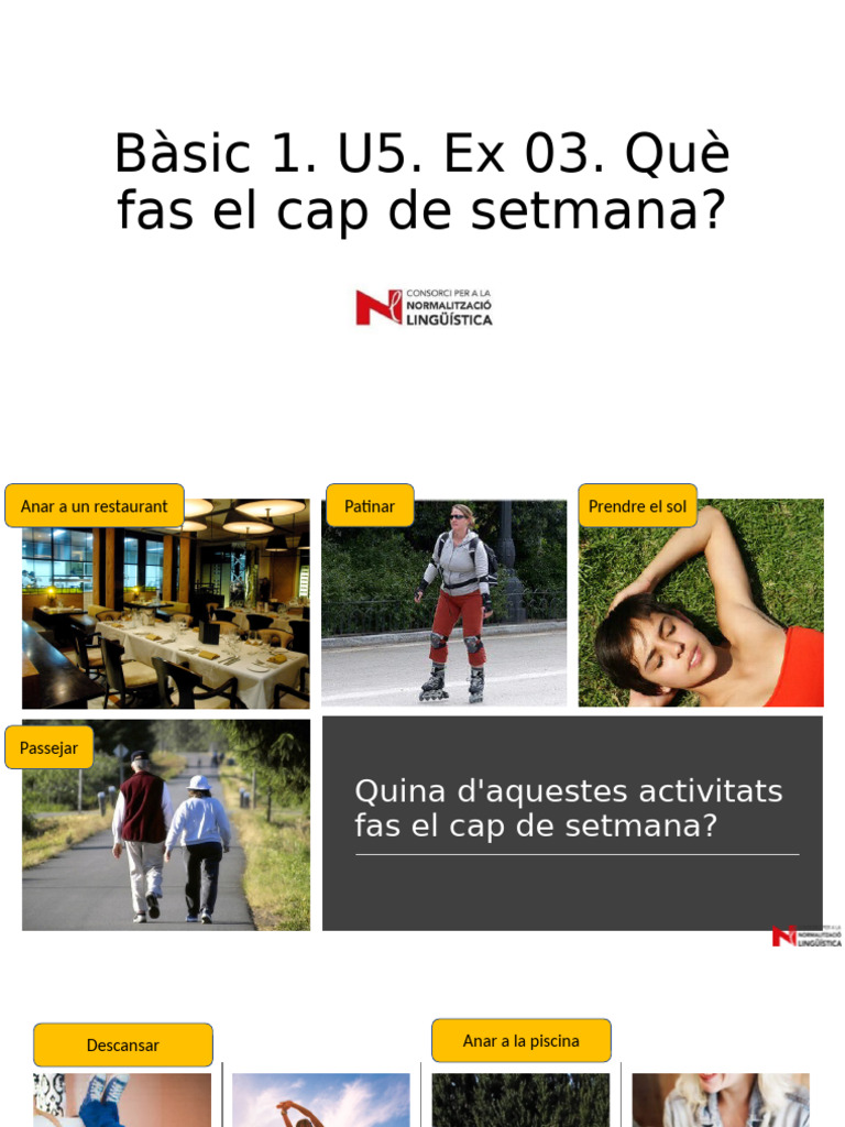 Bàsic 1. U5. Ex 03. Activitats de Lleure | PDF