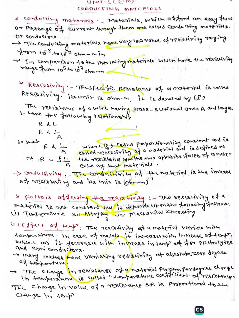 ECM (Unit-1) Conducting Materials | PDF