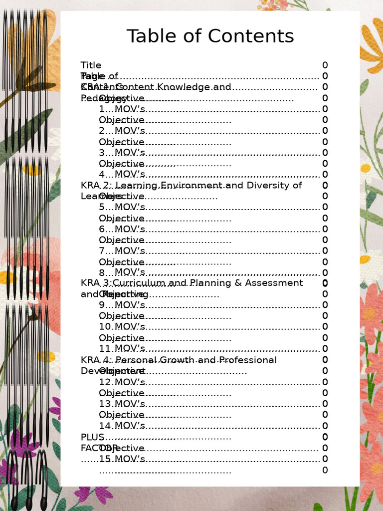 Table of Contents T1-T3 | PDF | Pedagogy | Curriculum