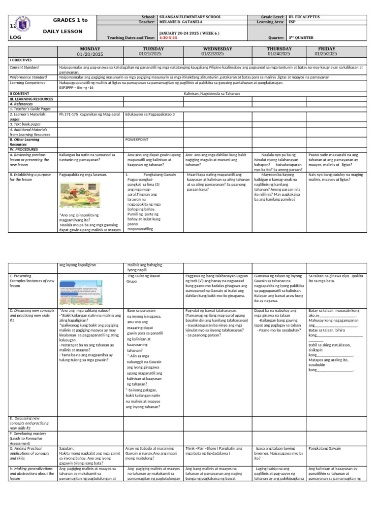 DLL Esp-3 Q3 W6... - 1 | PDF
