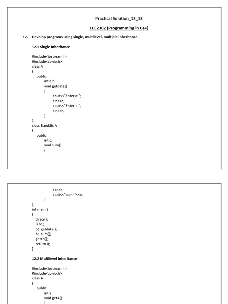 C++_Practicals solution_12_13 | PDF | Software Engineering | C++