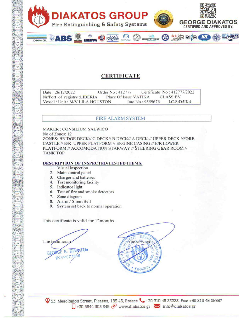 16.fire Detection Certificate | PDF