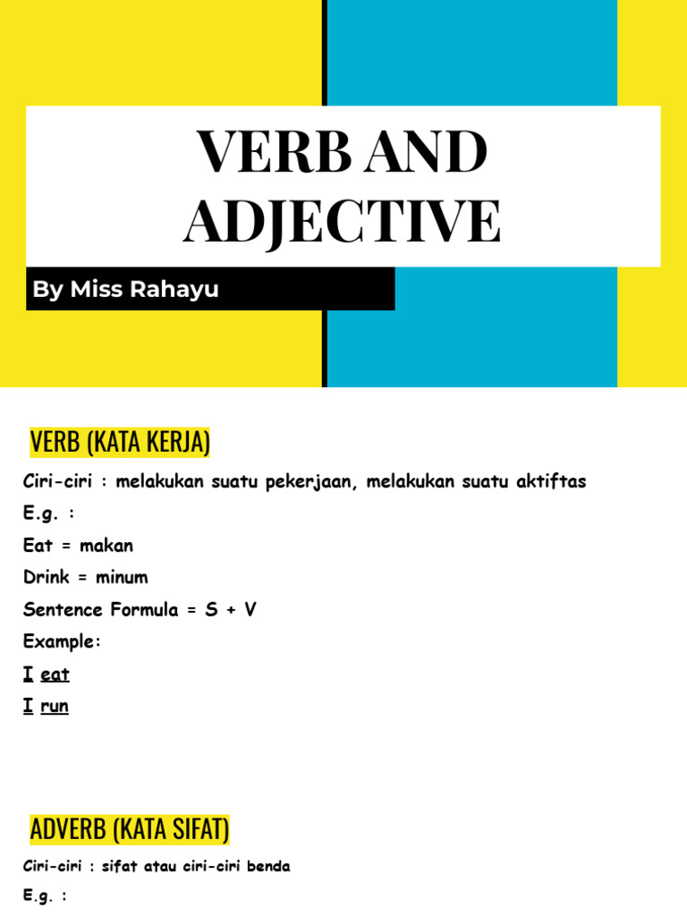 Verb and Adjective | PDF