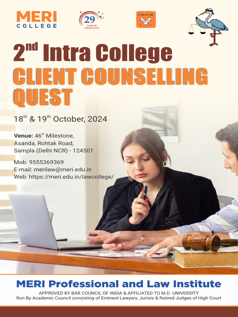 Intra College Client Counselling Quest - Brochure | PDF | Lawyer