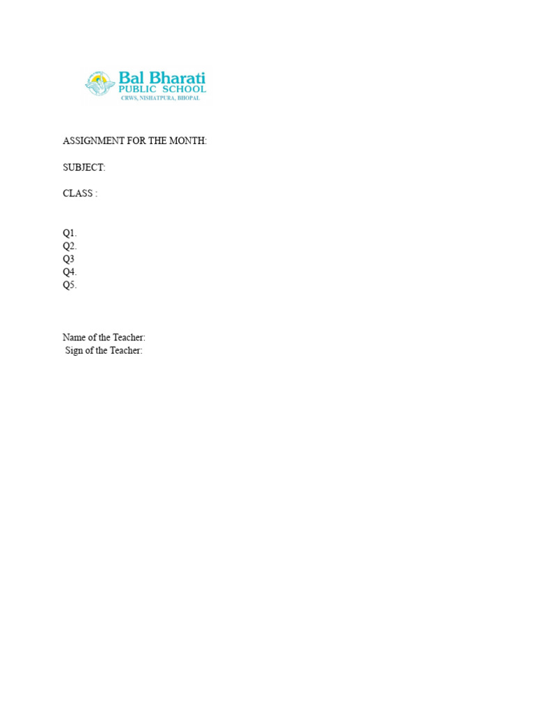 Assignment Format | PDF