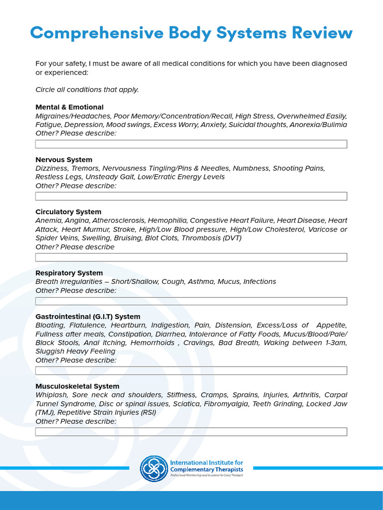 Comprehensive Body Systems Review | PDF | Edema | Premenstrual Syndrome