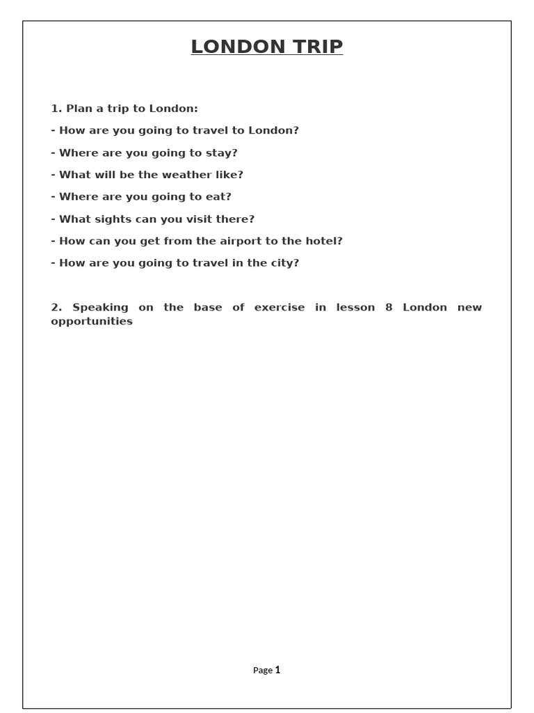 London Trip Planning Guide | PDF