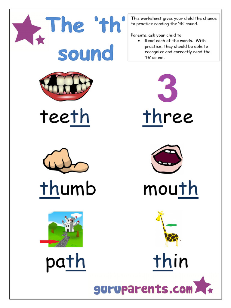 Preschool Letter Worksheet TH Sound | PDF