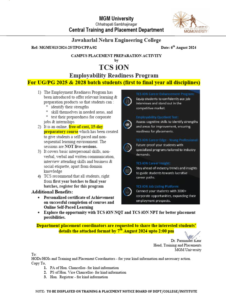 02 - CPPA - JNEC - 2025 - TCS iON | PDF | Cognition | Behavior Modification