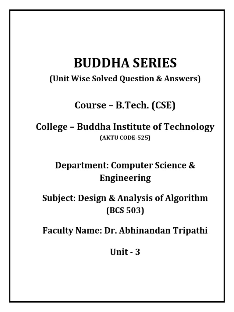 DAA Unit-3 | PDF | Vertex (Graph Theory) | Applied Mathematics