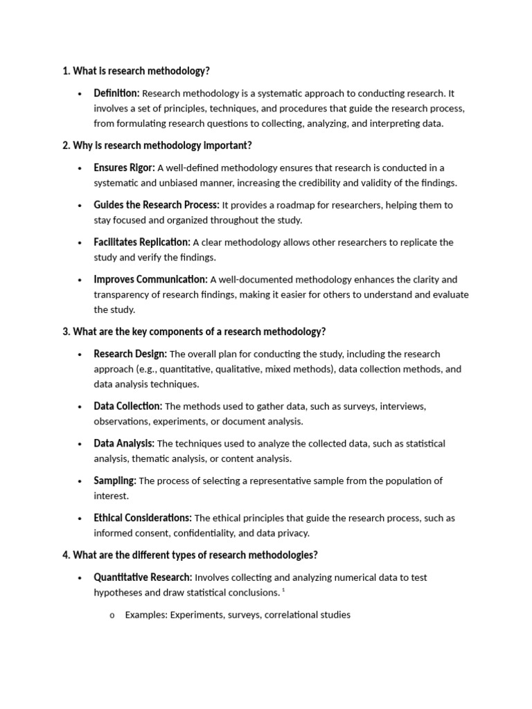 Research methodology | PDF | Methodology | Qualitative Research