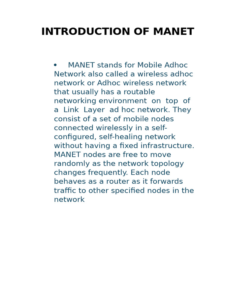 Manet Pdf Wireless Ad Hoc Network Computer Network