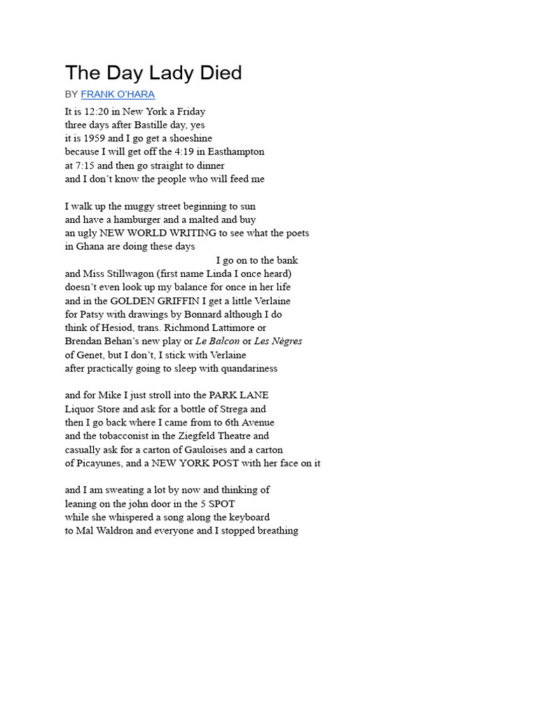 The Da Lady Died | PDF